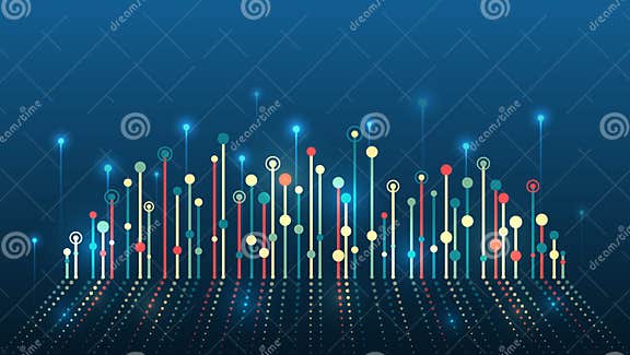 Big Data Visualization. Futuristic Network or Business Analytics. Structuring the Flow of ...