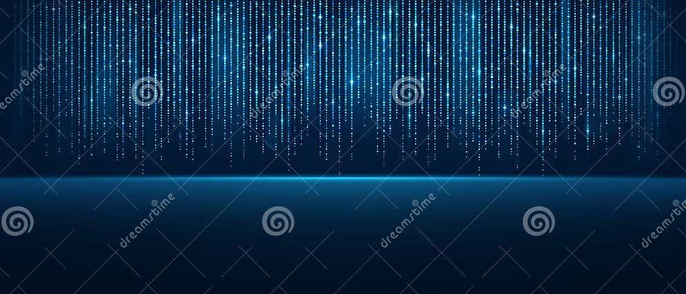 Big Data Visualization, High-tech Light Line Data Flow. Concept of ...