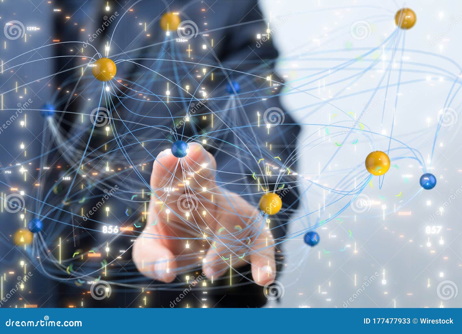 A Big Data Visualization. Network Connection Structure Stock Image ...