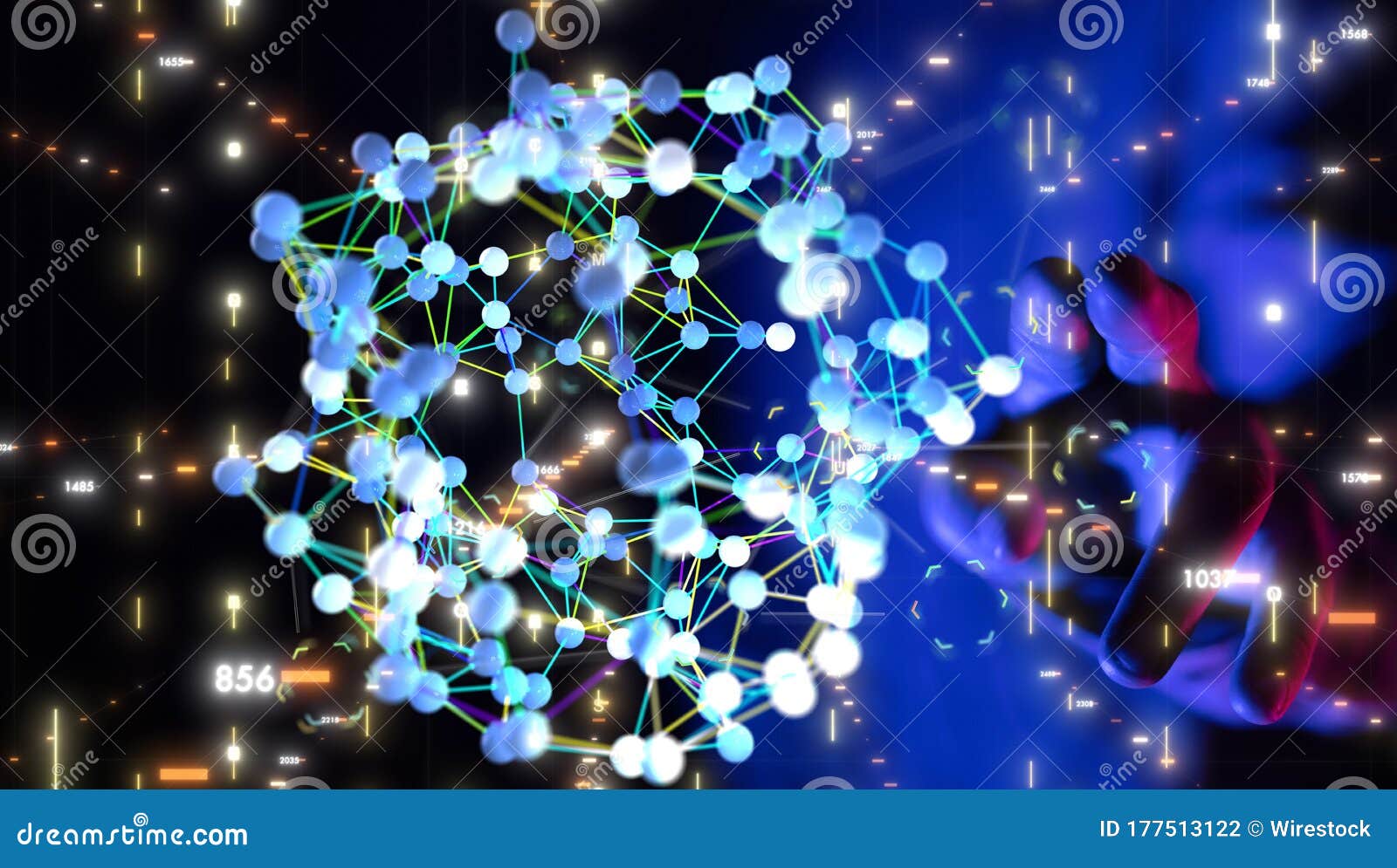 A Big Data Visualization. Network Connection Structure Stock Photo ...