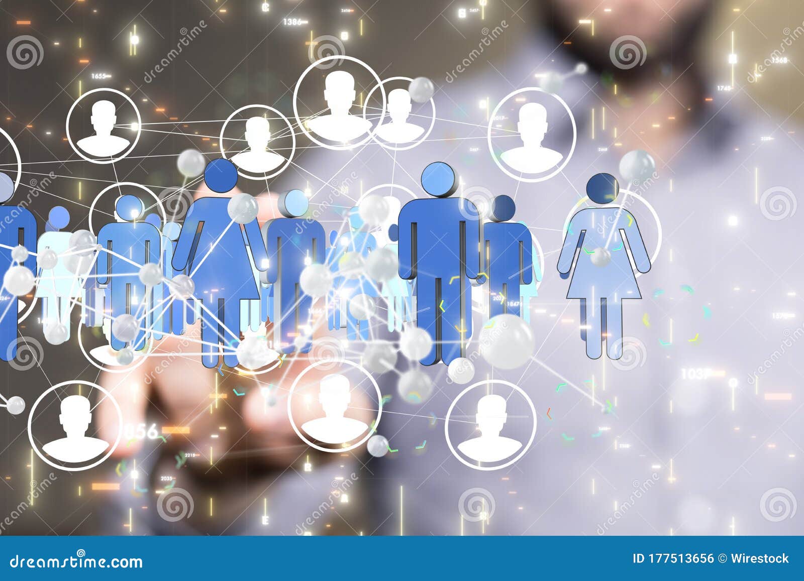 A Big Data Visualization. Network Connection Structure Stock Photo ...