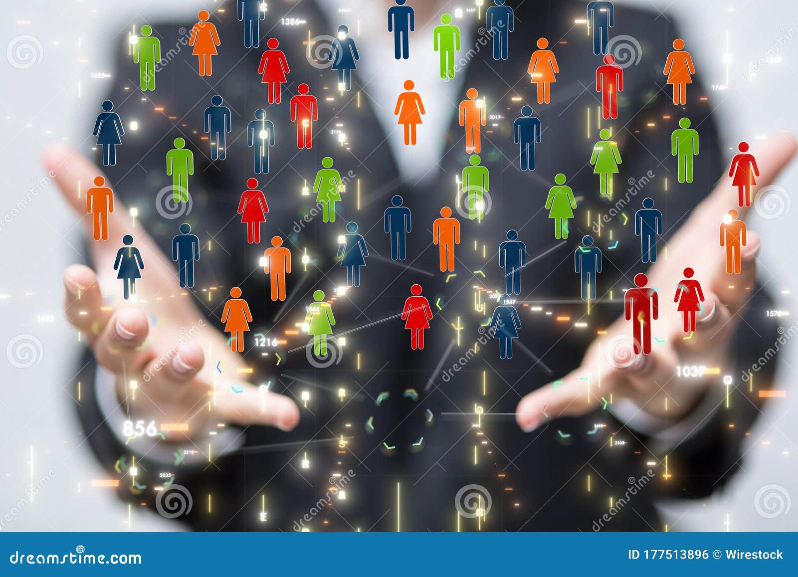 A Big Data Visualization. Network Connection Structure Stock Photo ...