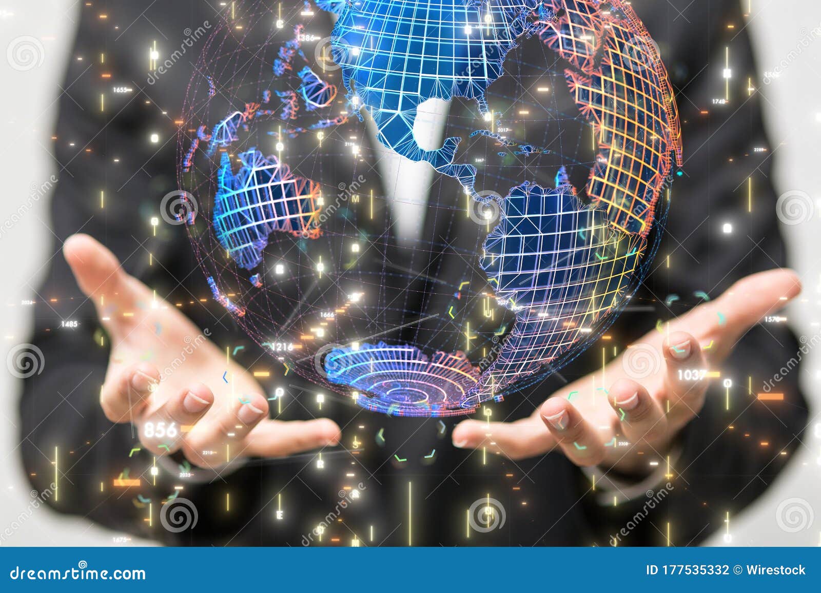 A Big Data Visualization. Network Connection Structure Stock Photo ...