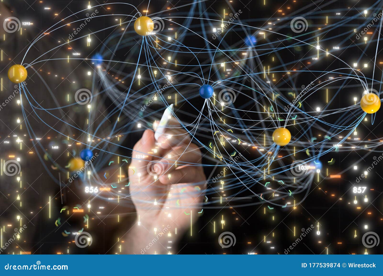 A Big Data Visualization. Network Connection Structure Stock Photo ...