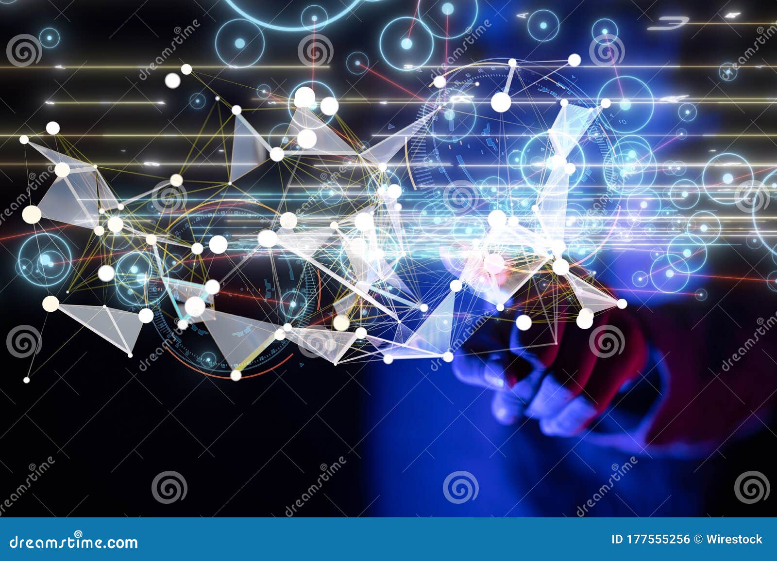 A Big Data Visualization. Network Connection Structure Stock Photo ...