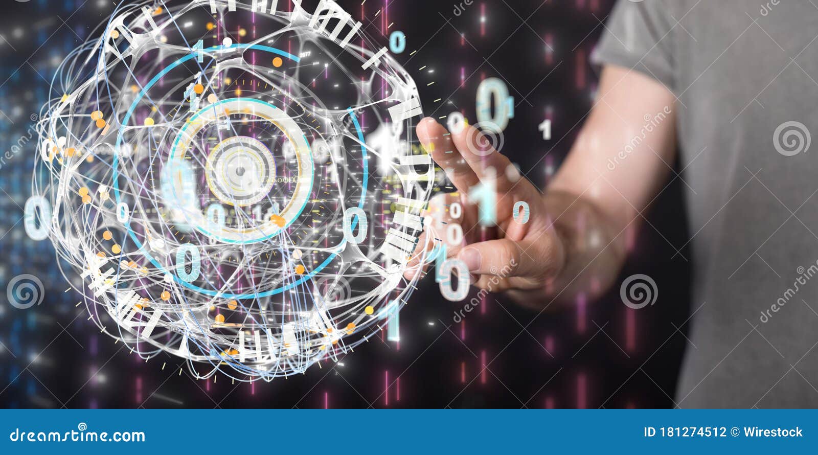 A Big Data Visualization. Network Connection Structure Stock Photo ...