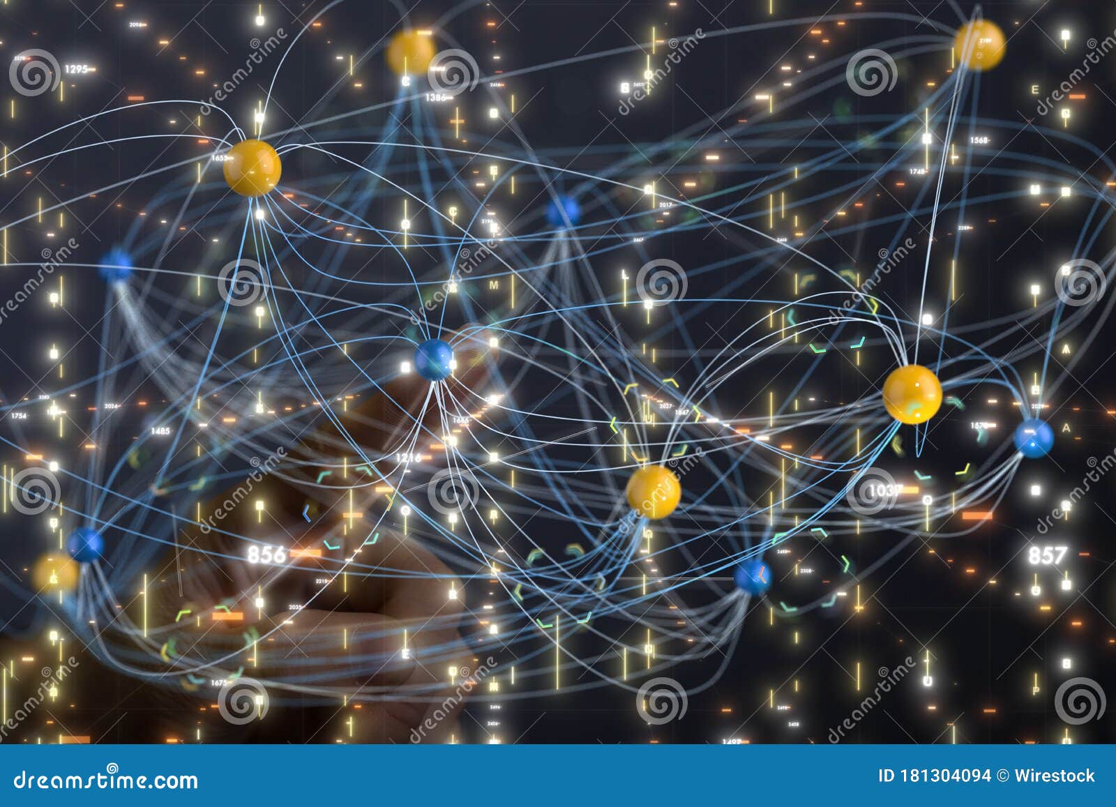 A Big Data Visualization. Network Connection Structure Stock Photo ...
