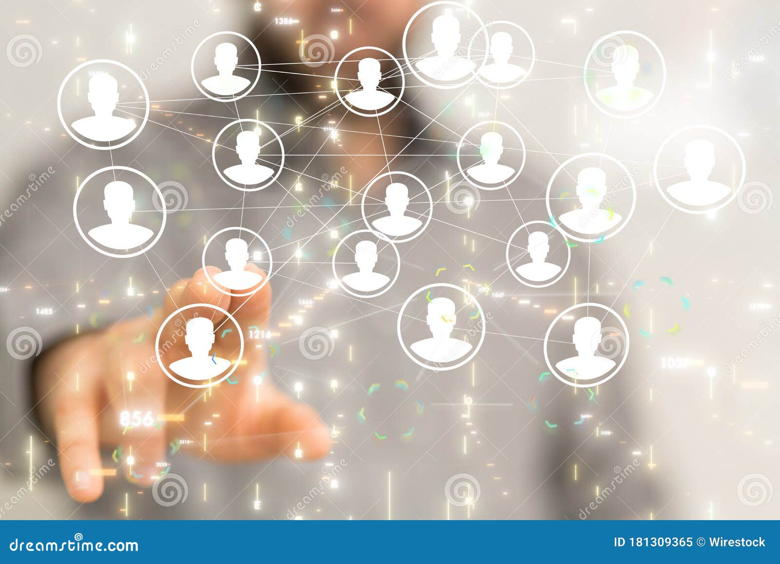 A Big Data Visualization Network Connection Structure Stock Image Image Of Laptop High