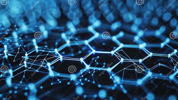Big Data Visualization Showing Interconnected Nodes Forming Hexagonal 9885