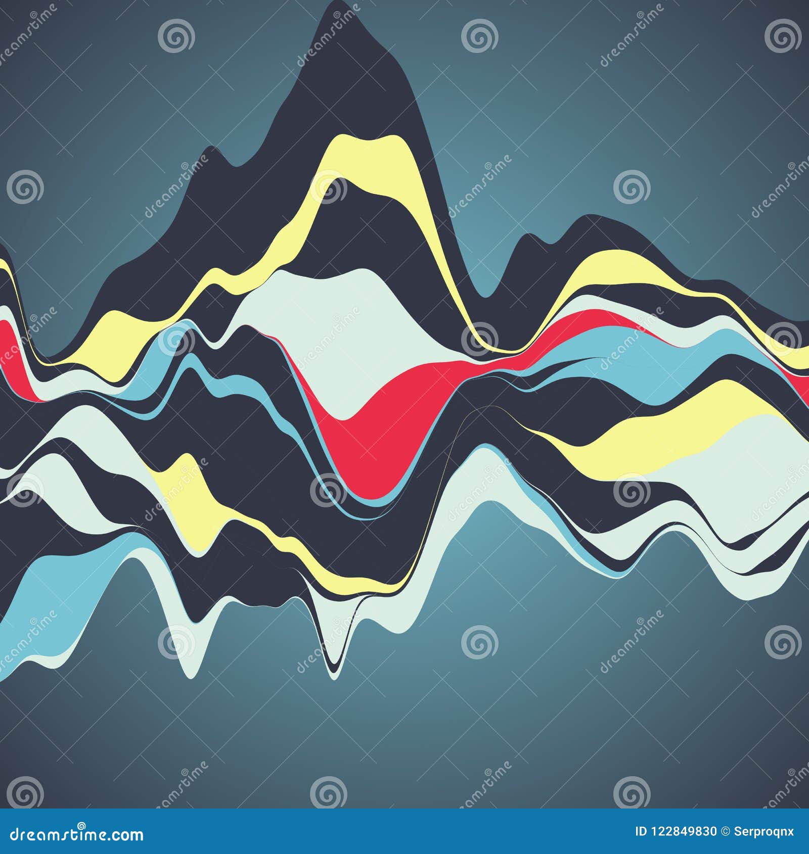Big Data Visualization. Streamgraph. Futuristic Infographic Stock ...