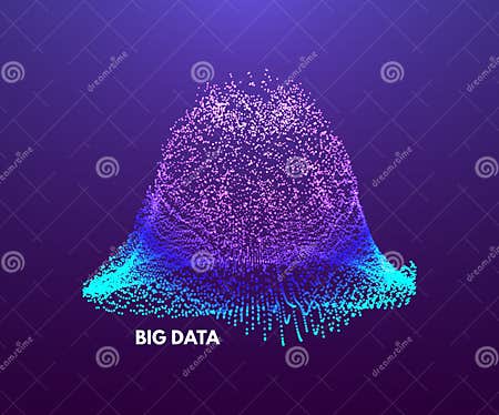 Big Data Visualization. Wavy Background with Dynamic Effect. 3d ...