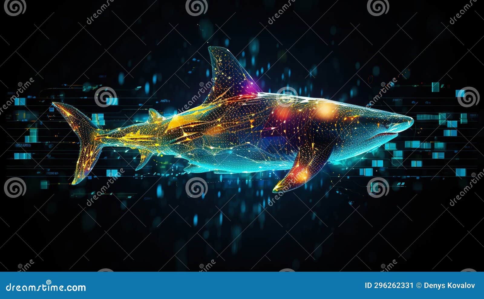 Big Data Visualization Where a Digital Shark Swims in the Data Stream ...