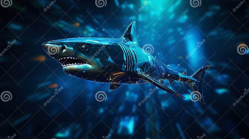 Big Data Visualization Where a Digital Shark Swims in the Data Stream ...