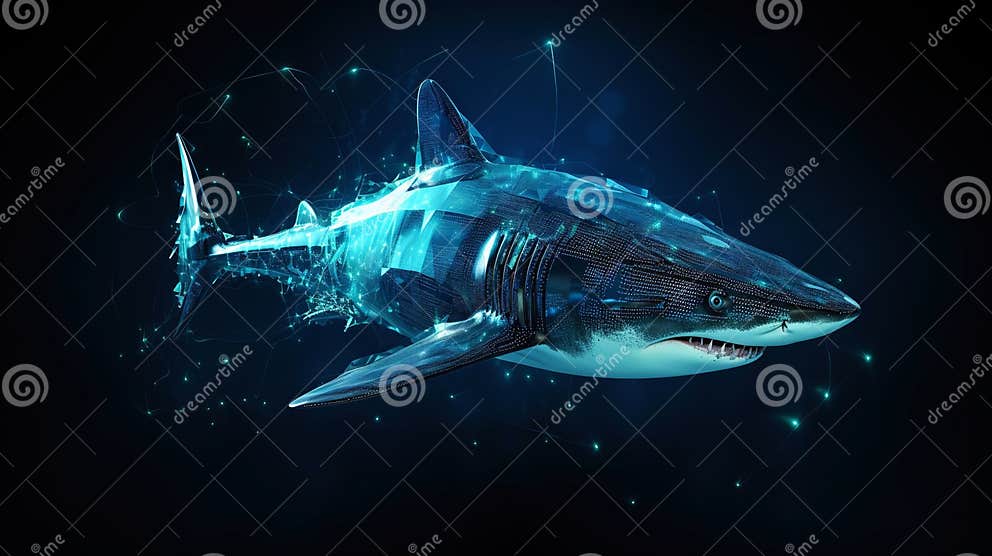 Big Data Visualization Where a Digital Shark Swims in the Data Stream ...