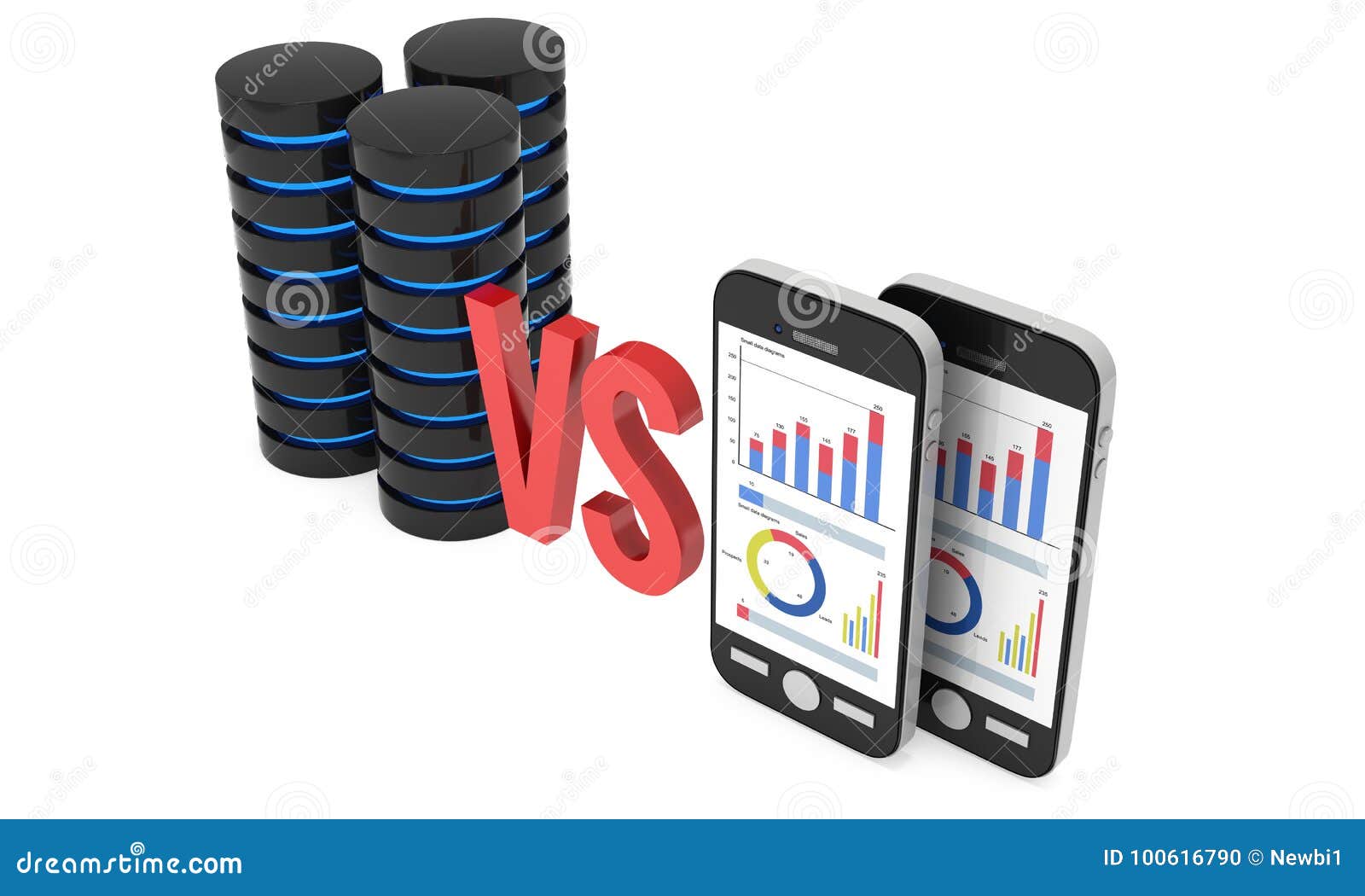Big Data VS Small Data stock illustration. Illustration of backup ...