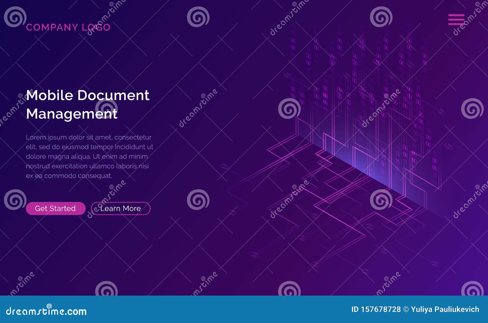 Big Data Waterfall, Streams of Digital Binary Code Stock Vector - Illustration of landing ...