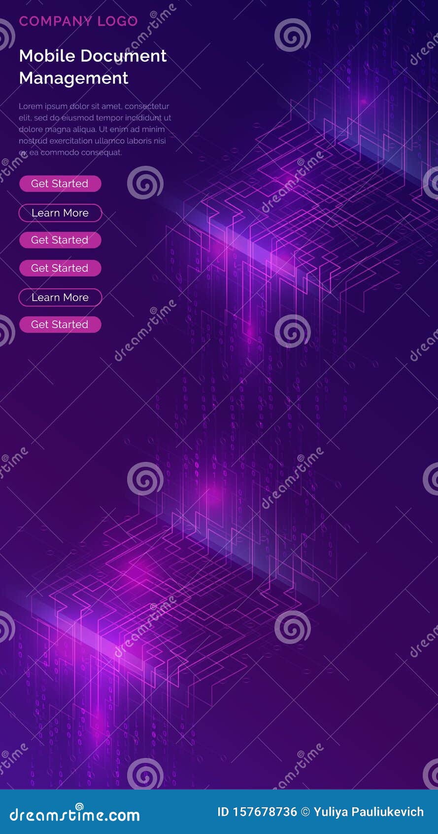 Big Data Waterfall, Streams of Digital Binary Code Stock Vector - Illustration of page, data ...