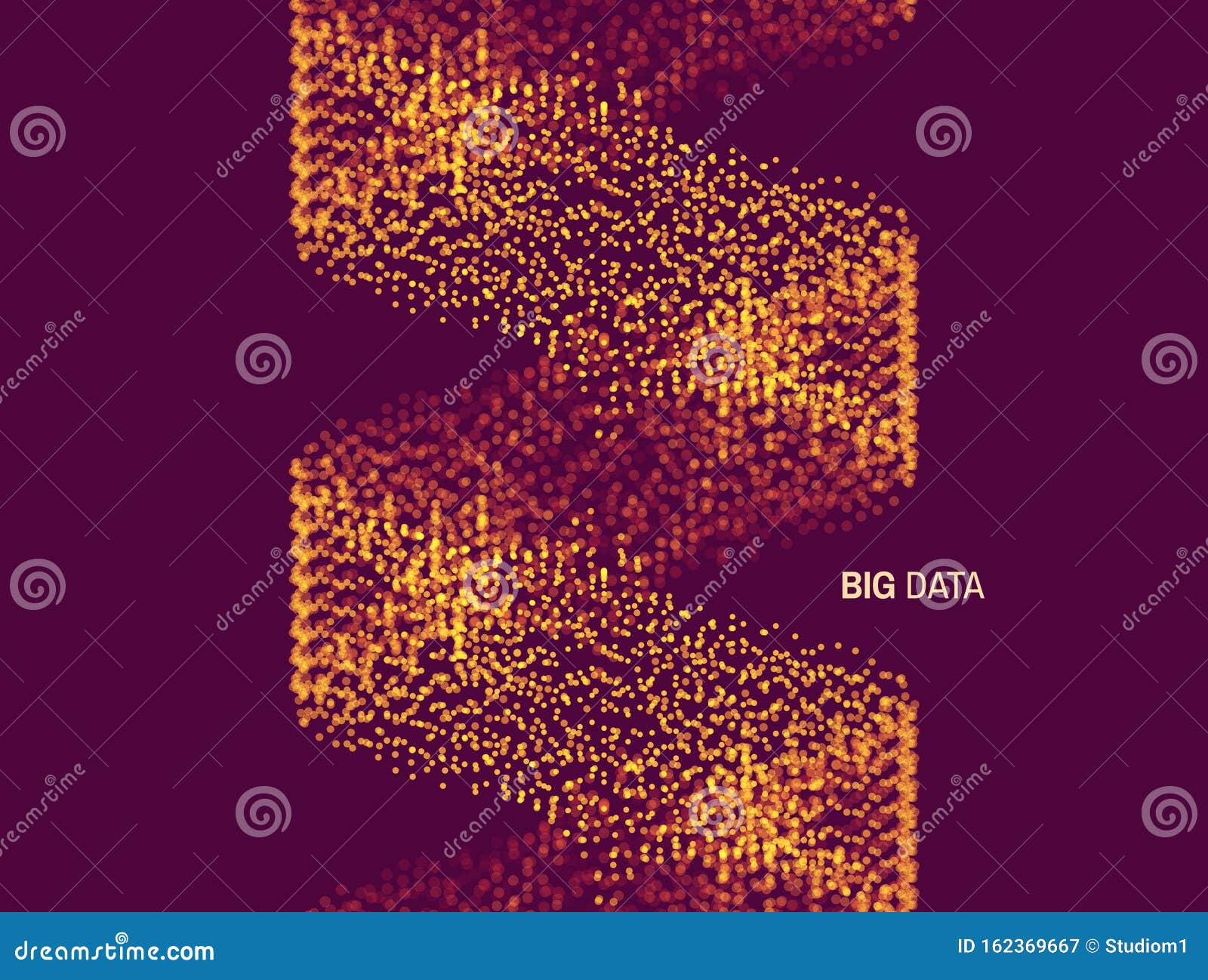 Big Data. Wavy Background with Motion Effect. 3d Technology Style Stock ...