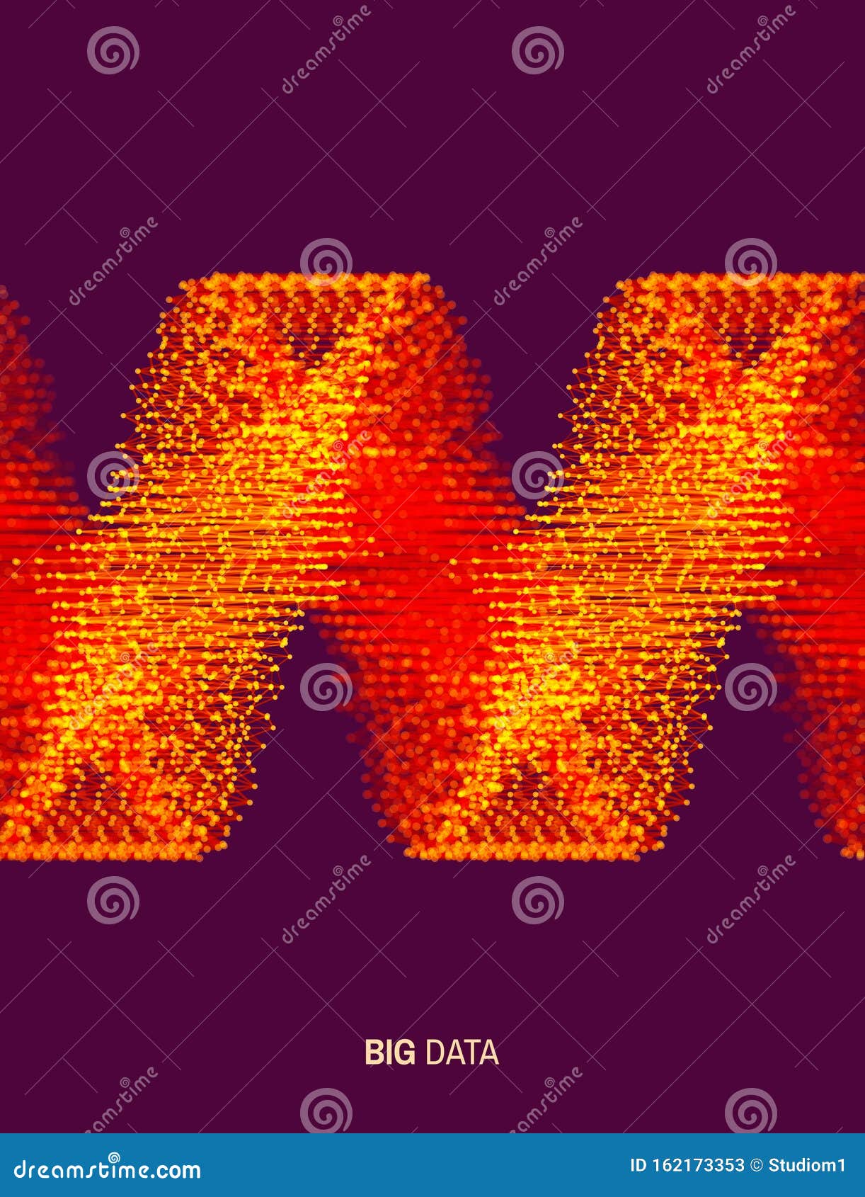 Big Data. Wavy Background with Motion Effect. 3d Technology Style Stock ...