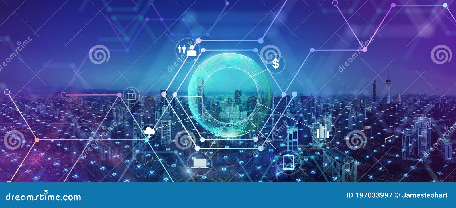 Big Data and Wireless Connection Technology Concept Stock Illustration ...