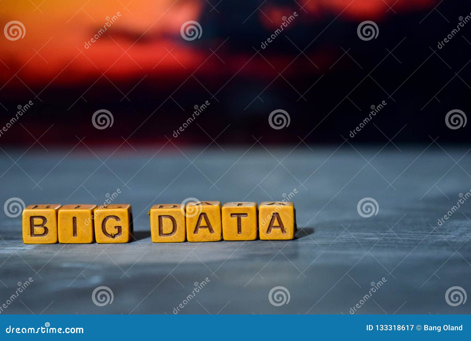Big Data on Wooden Blocks. Cross Processed Image with Bokeh Background Stock Image - Image of ...