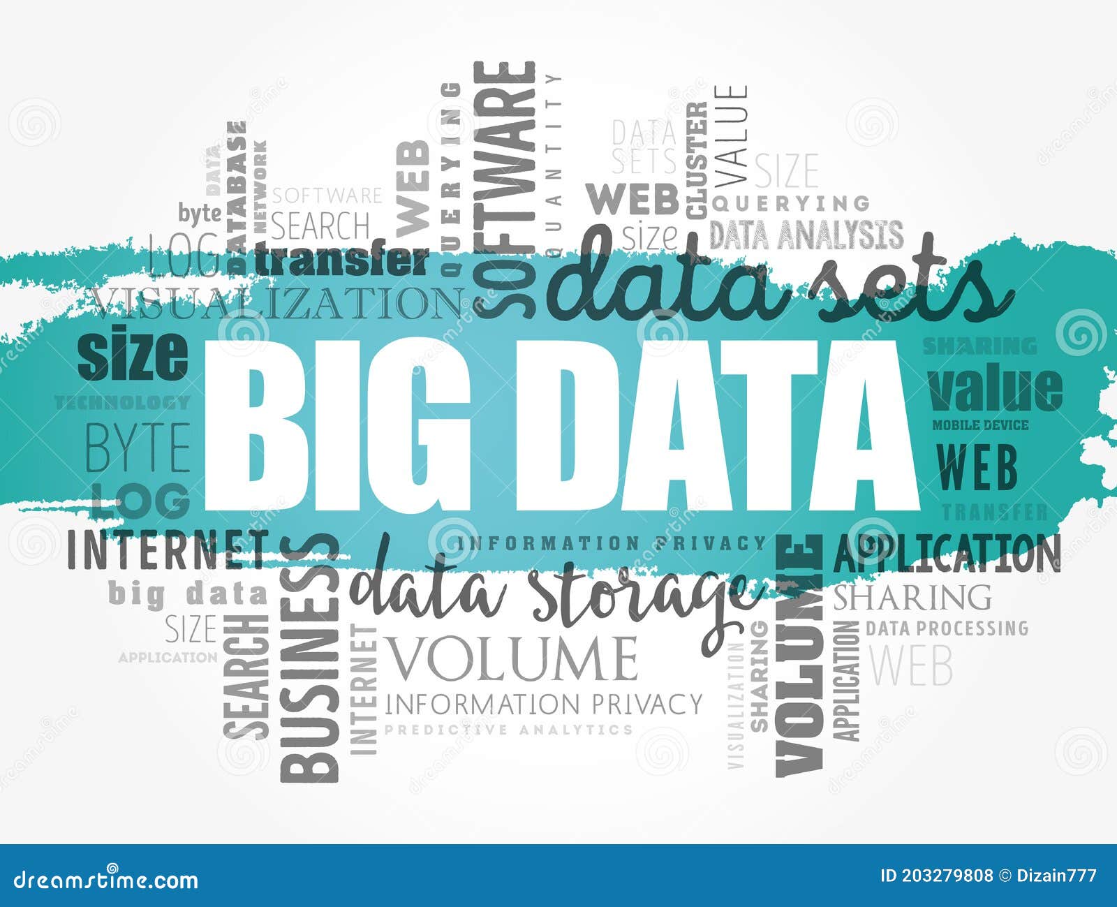 Big Data Word Cloud Collage, Technology Concept Stock Illustration - Illustration of cloud ...