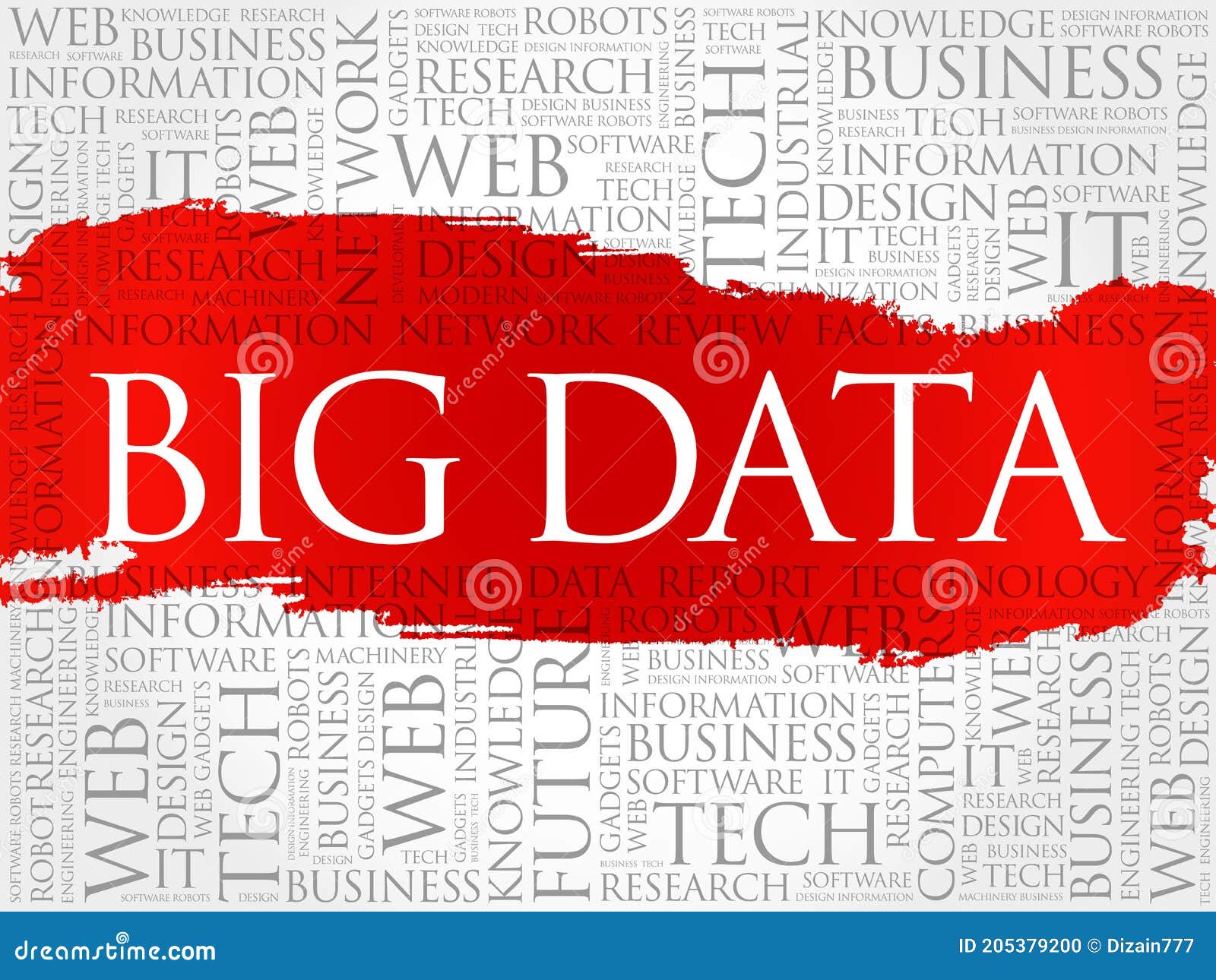 Big Data word cloud stock illustration. Illustration of large - 205379200