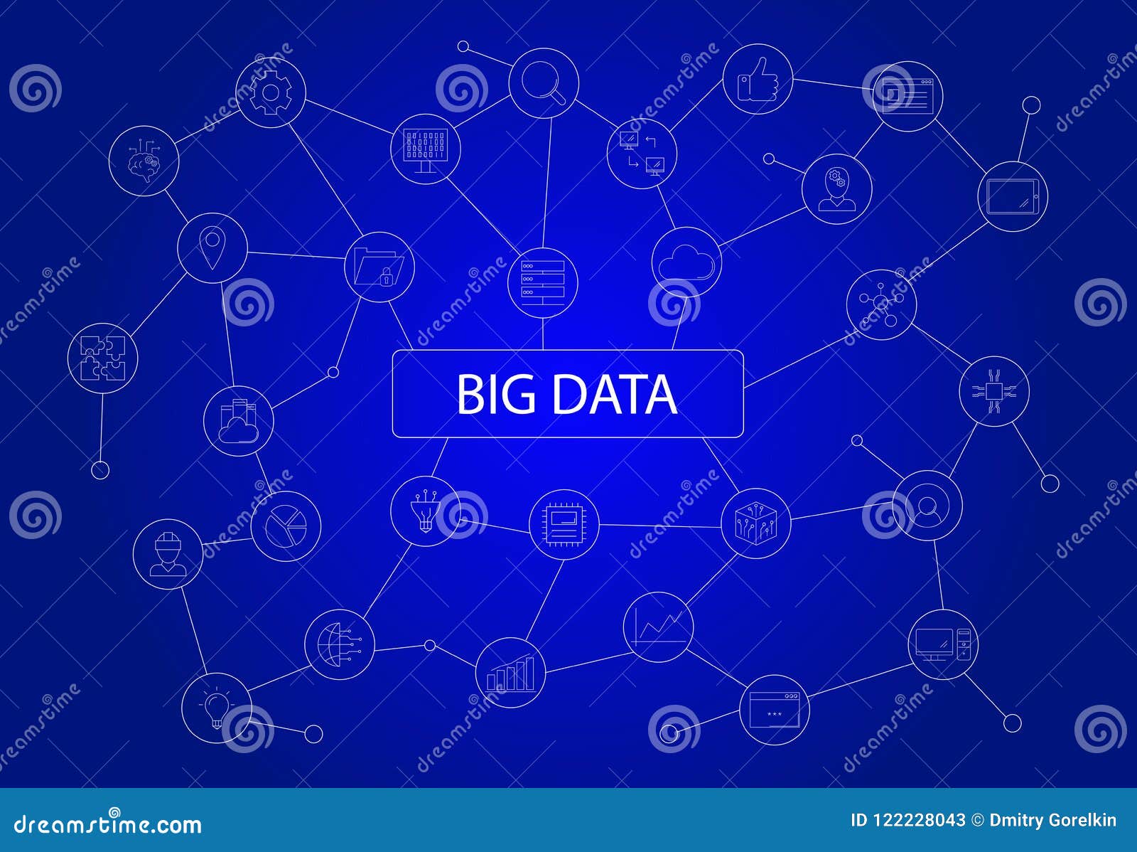 Big data word with icons stock vector. Illustration of background ...