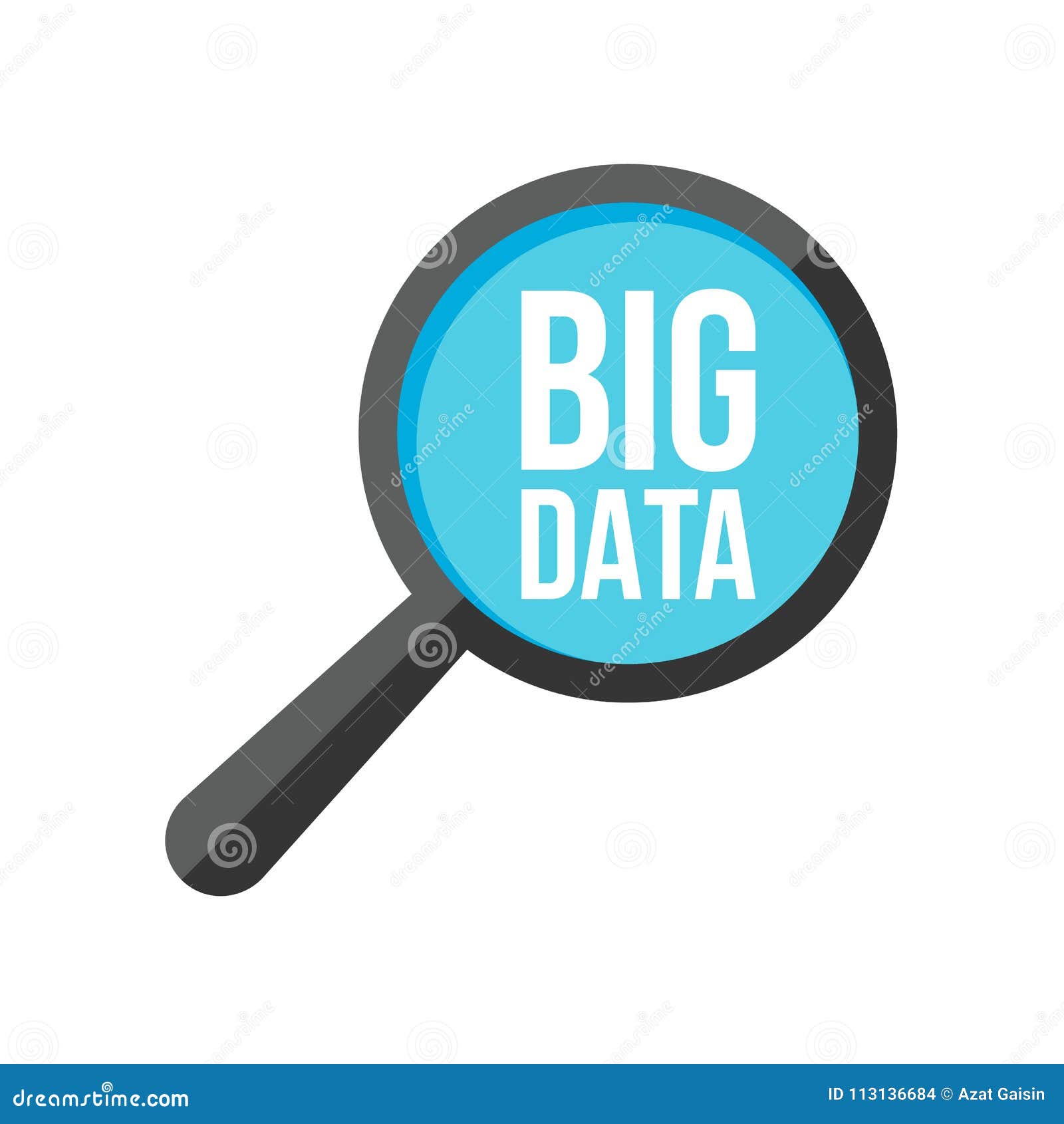 Big Data Word Magnifying Glass Stock Vector - Illustration of analytics ...