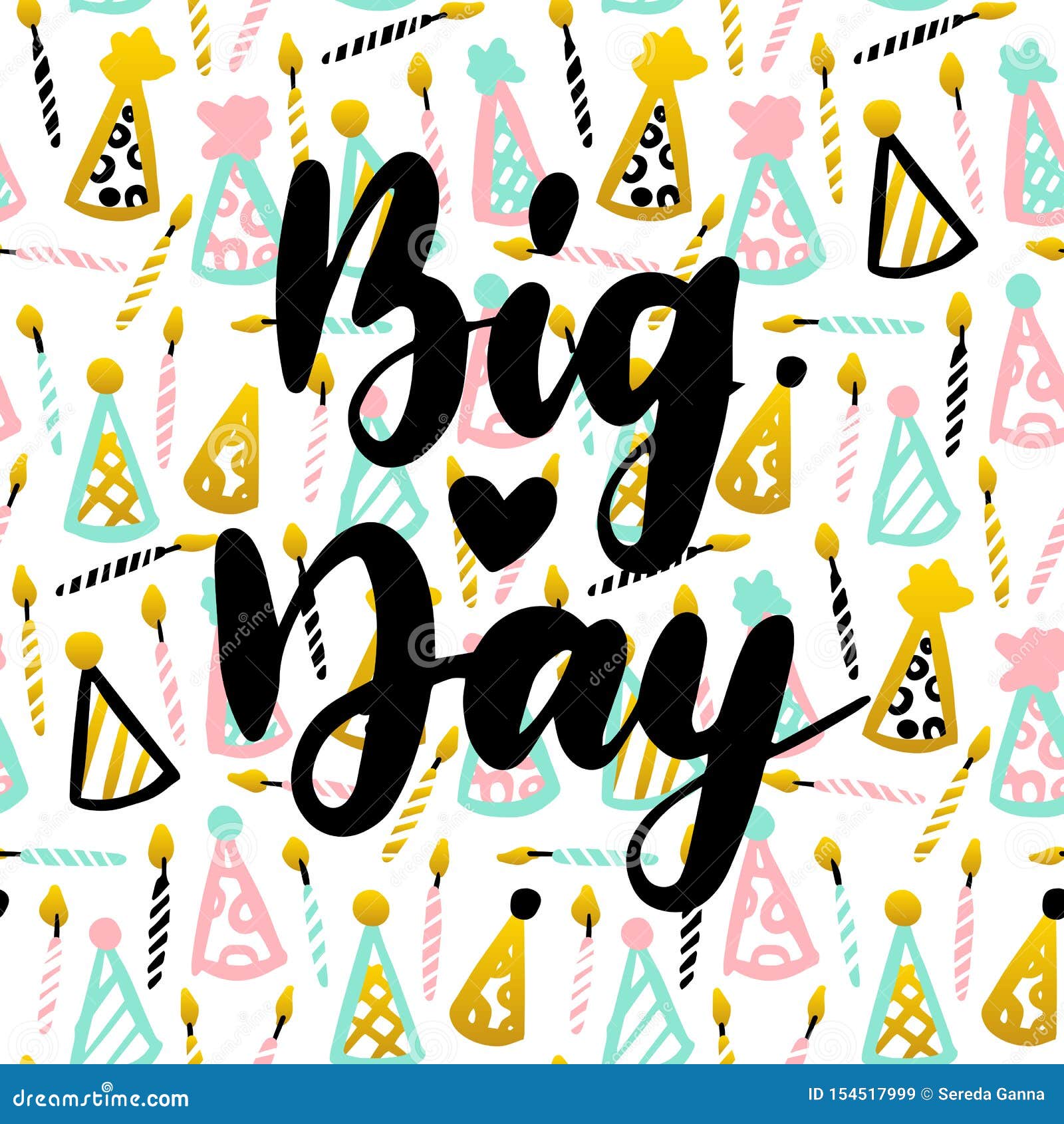 Big Day Postcard Design stock vector. Illustration of design - 154517999