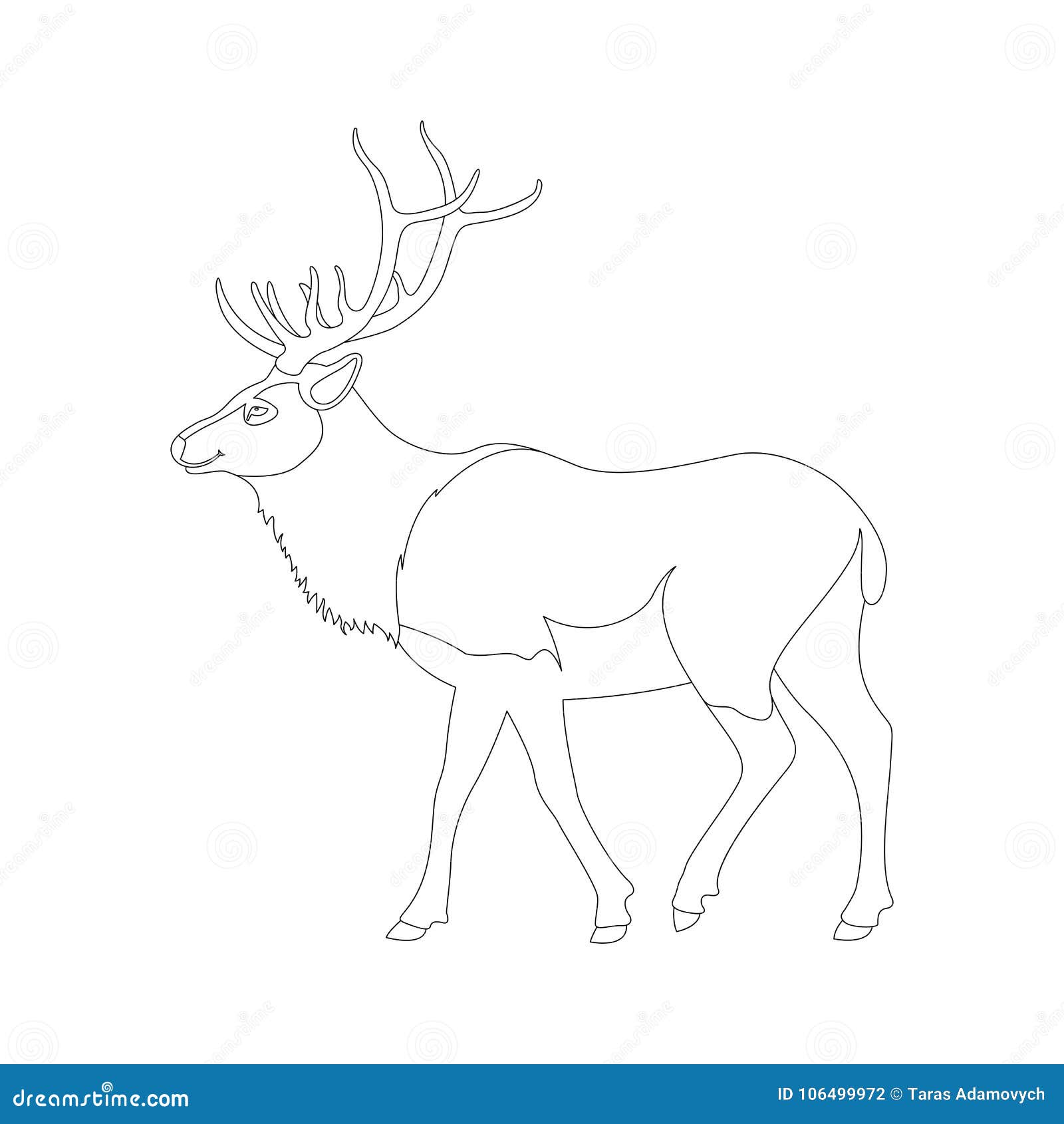 Big Deer Vector Illustration Line Drawing Profile Stock Vector ...