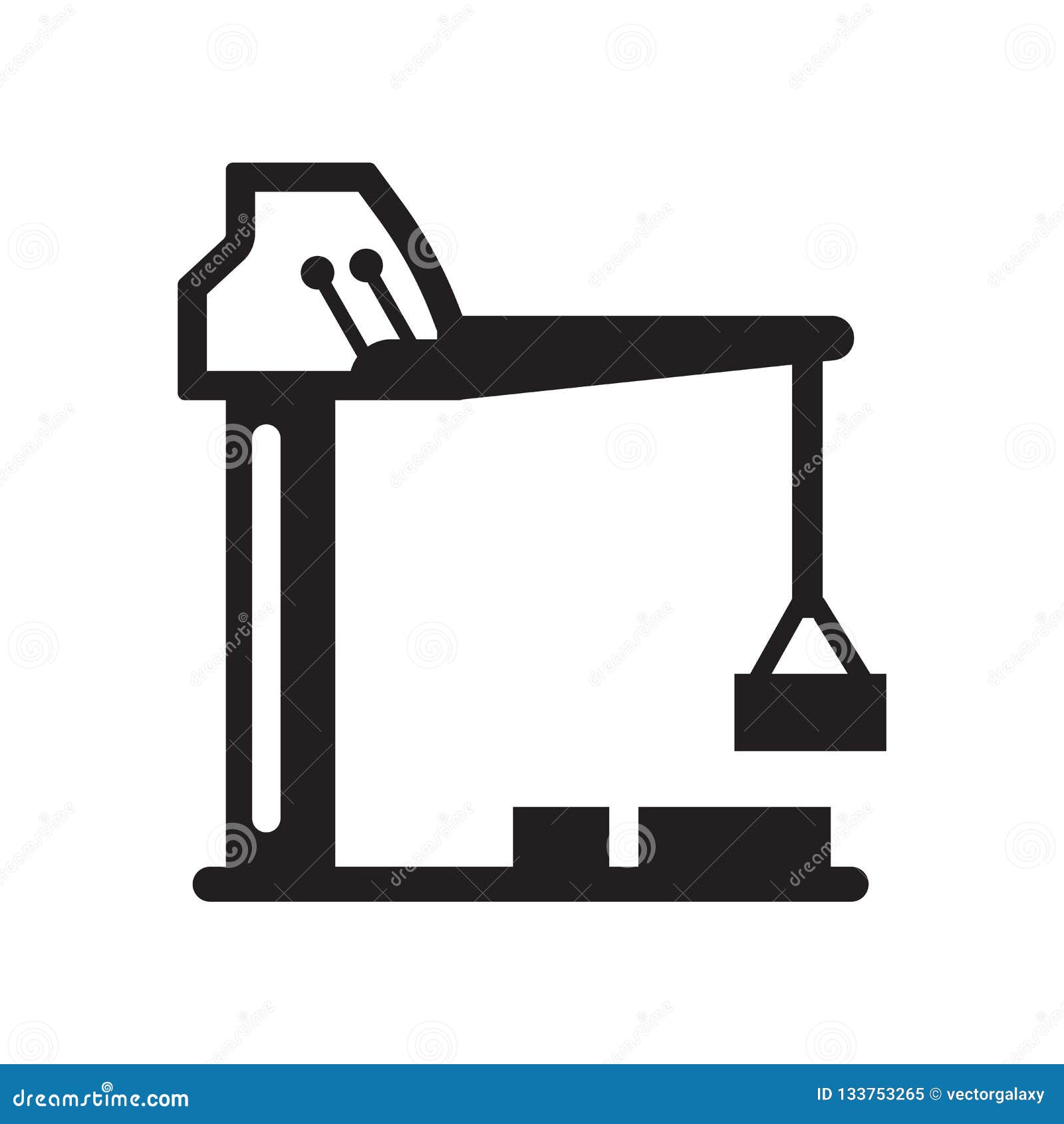Derrick With Boxes Vector Icon On White Background. Flat Vector Derrick ...