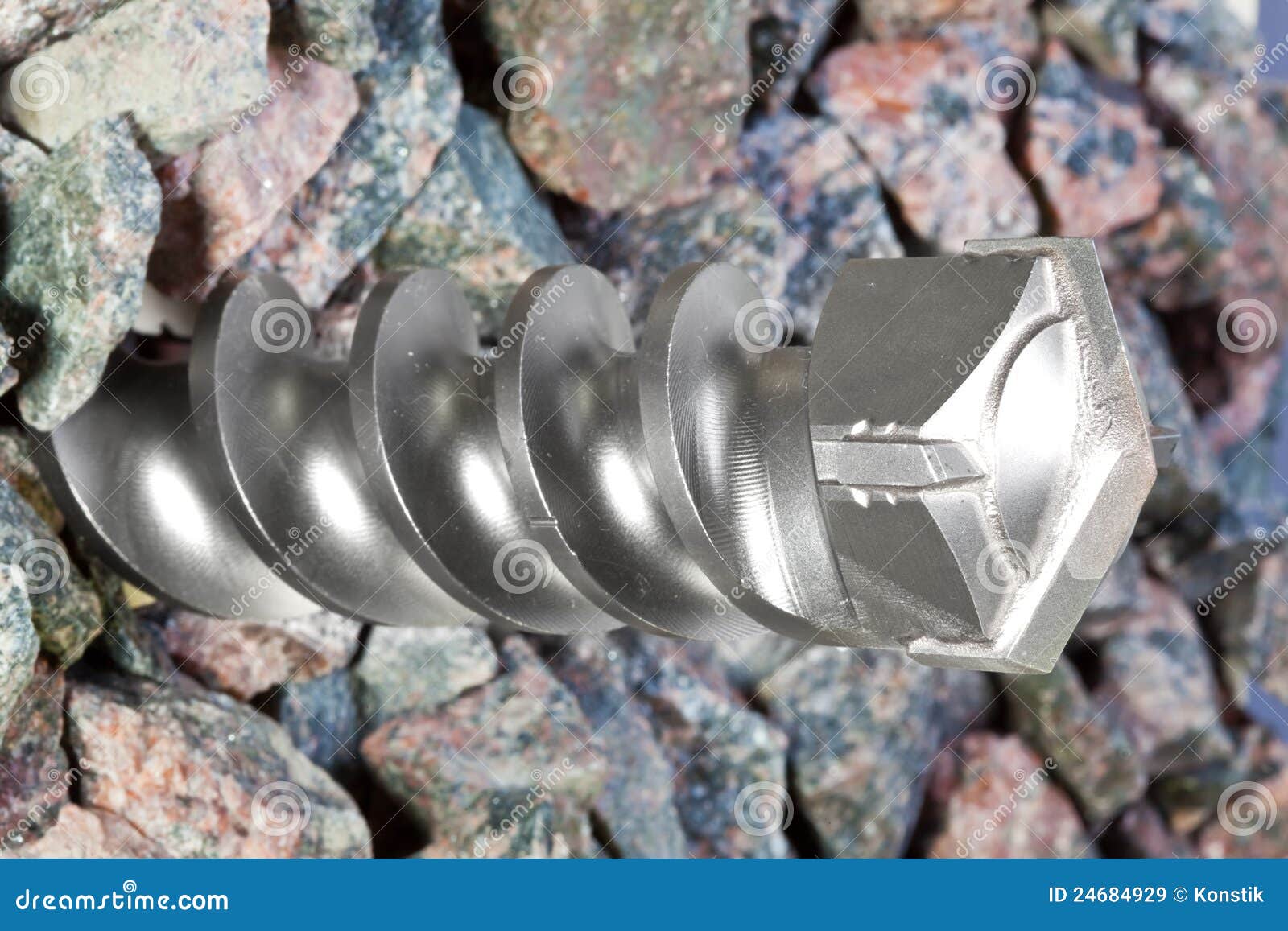 Big Diameter Building Drill on Concrete.Close Up Stock Image - Image of ...