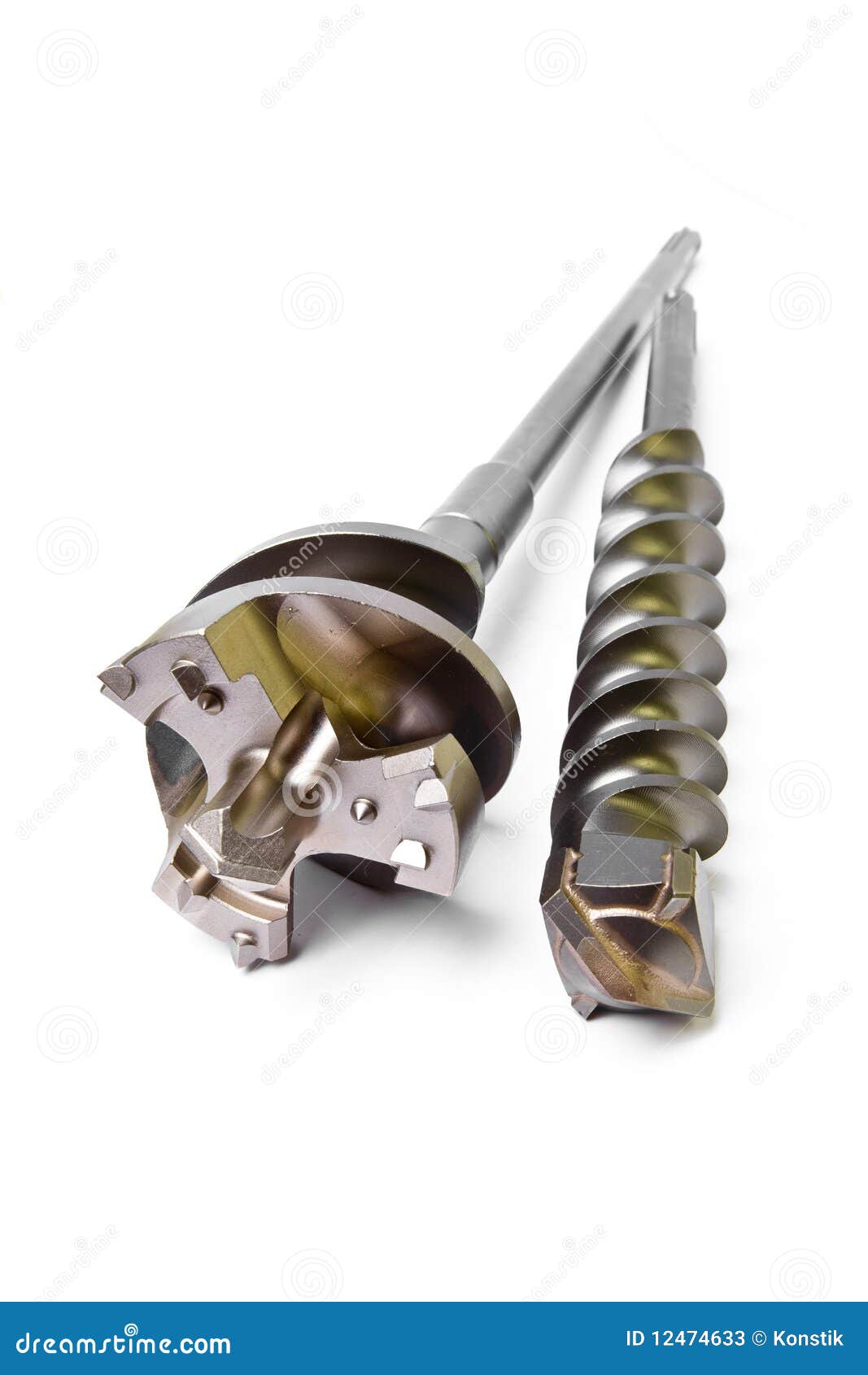 Big Diameter Building Drill on Concrete for Powerf Stock Image - Image ...