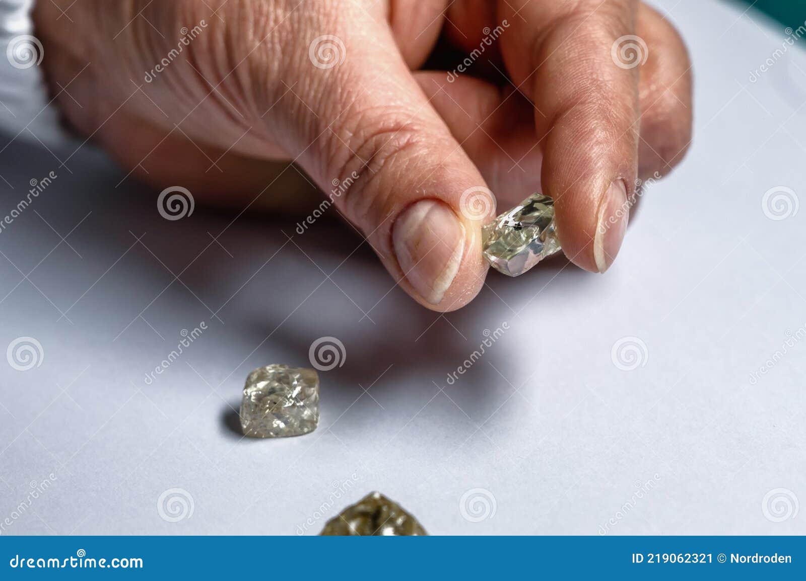 Big Diamond in Hand. Natural Rough Diamonds Stock Image - Image of ...