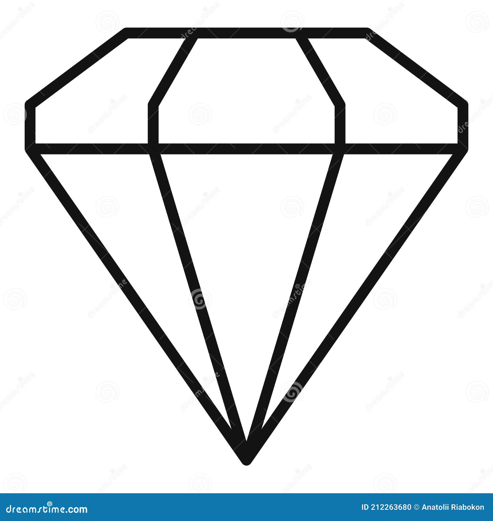 Big Diamond Icon, Outline Style Stock Vector - Illustration of fashion ...