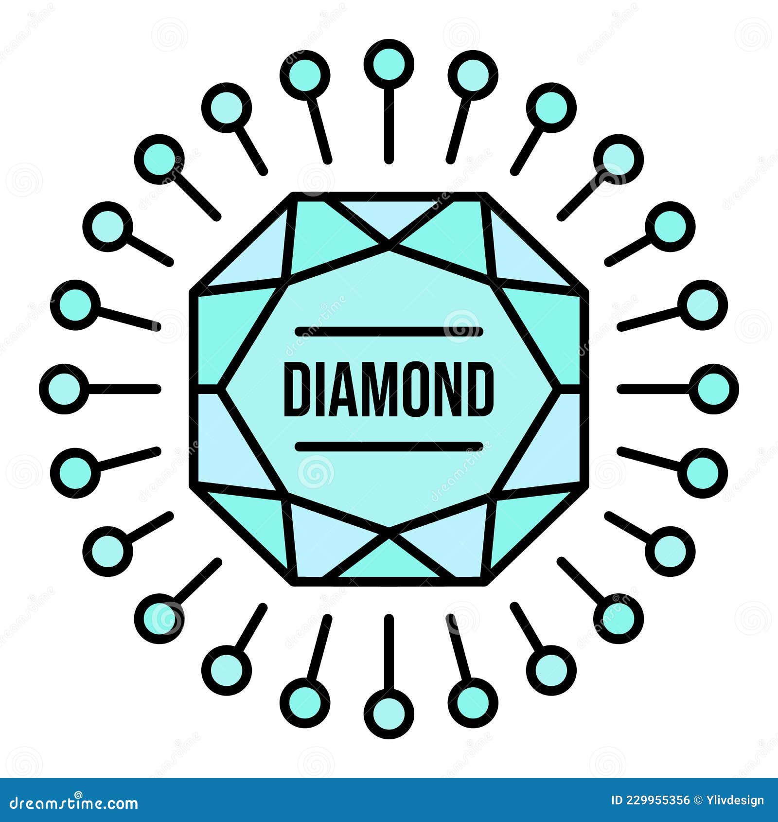 Big Diamond Logo, Outline Style Stock Vector - Illustration of symbol ...
