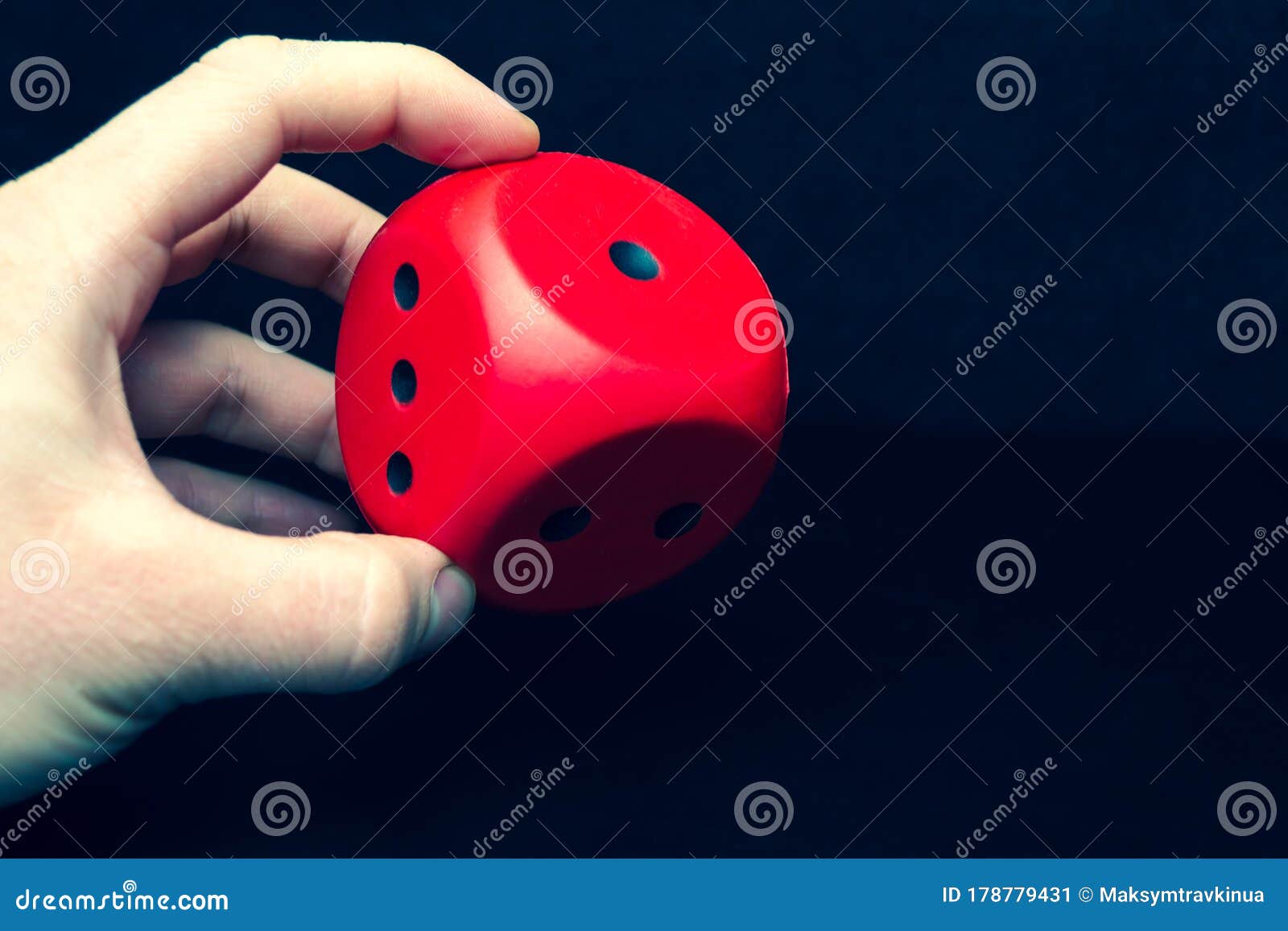 Big Dice of Red Color in a Hand Stock Image - Image of dice, isolated ...