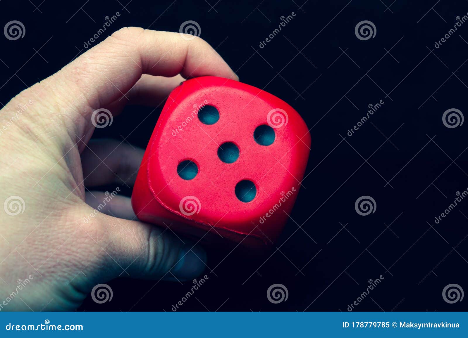 Big Dice of Red Color in a Hand Stock Image - Image of green, choice ...