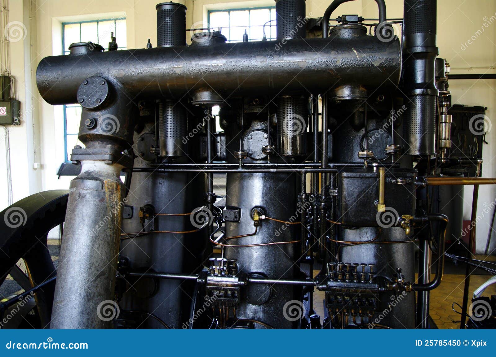Big Diesel Engine from 1930 Still Working Stock Photo - Image of energy ...