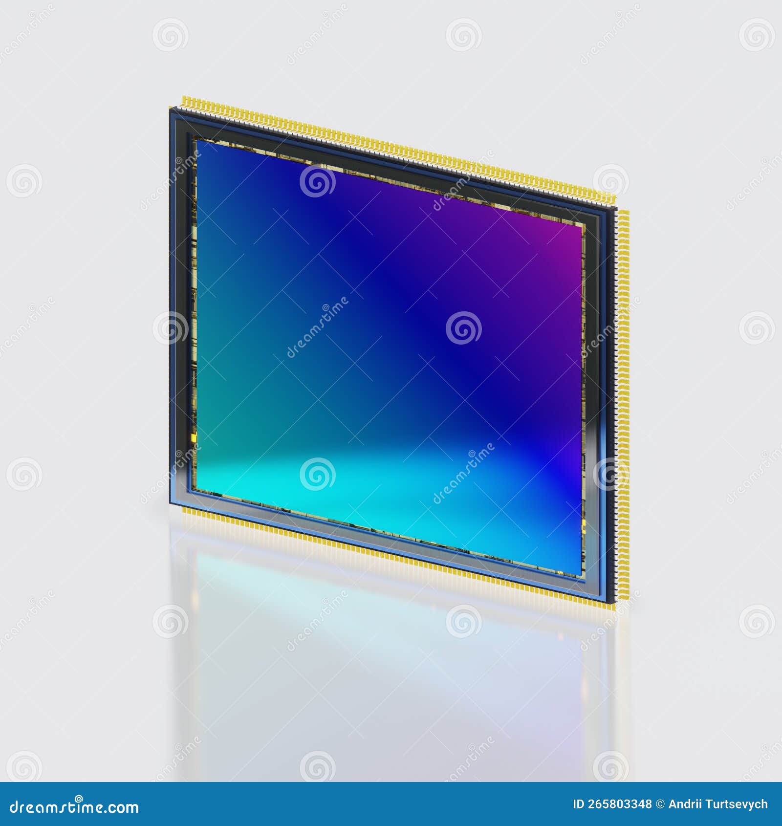 Big Digital Camera Sensor on the Edge Isolated on Light Background. 3D ...
