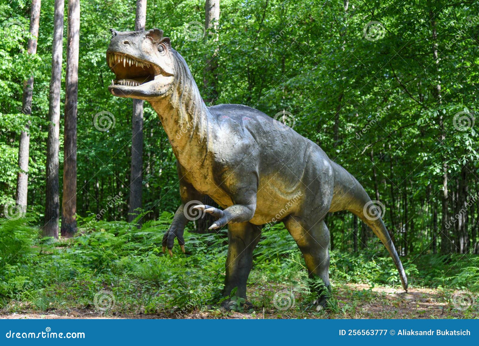 Big Dinosaur Mockup in the Forest Editorial Photography - Image of dino ...