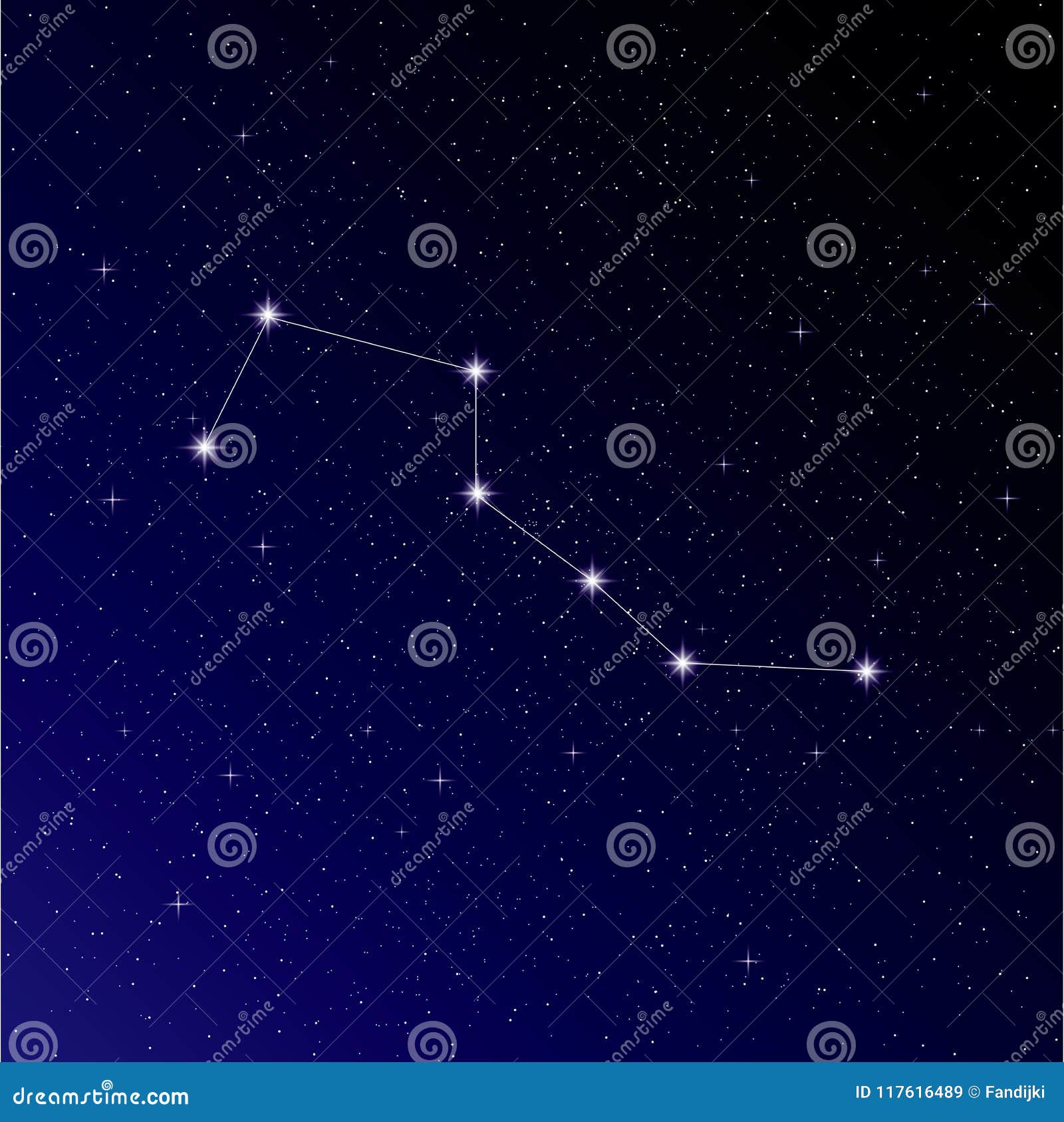 Big Dipper in Night Sky,Silent Night,Dark Blue Background. Stock Vector ...