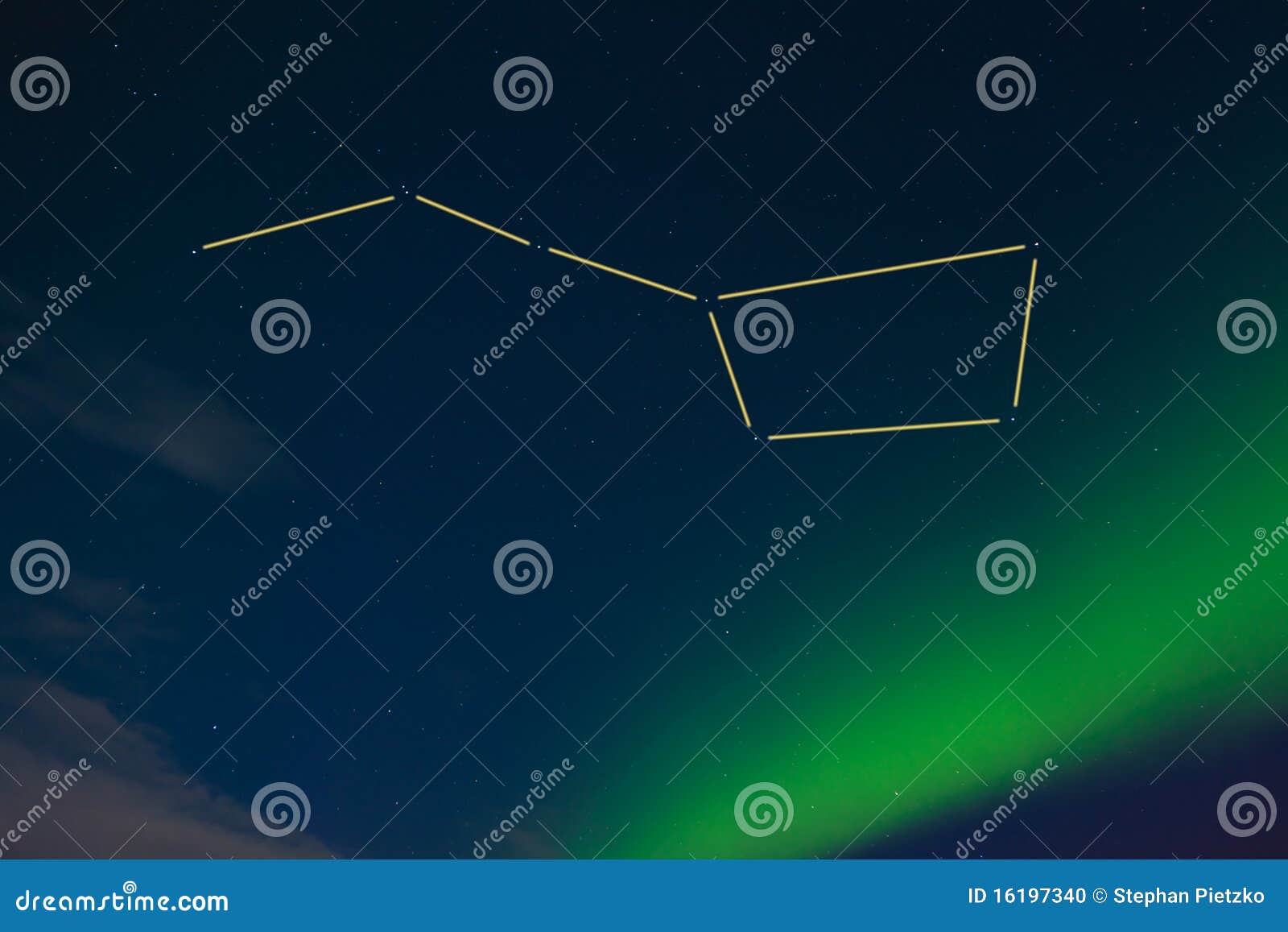 Big Dipper and Northern Lights Display Stock Photo - Image of light ...