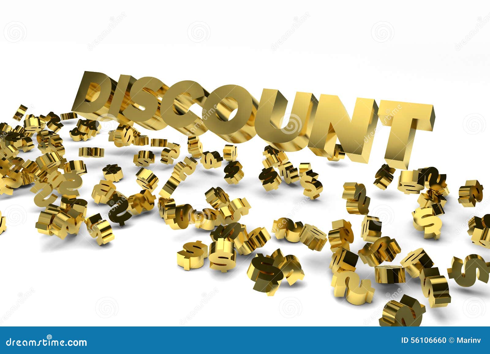 Big Discount Label with Gold Dollar Signs Falling from the Sky Stock ...