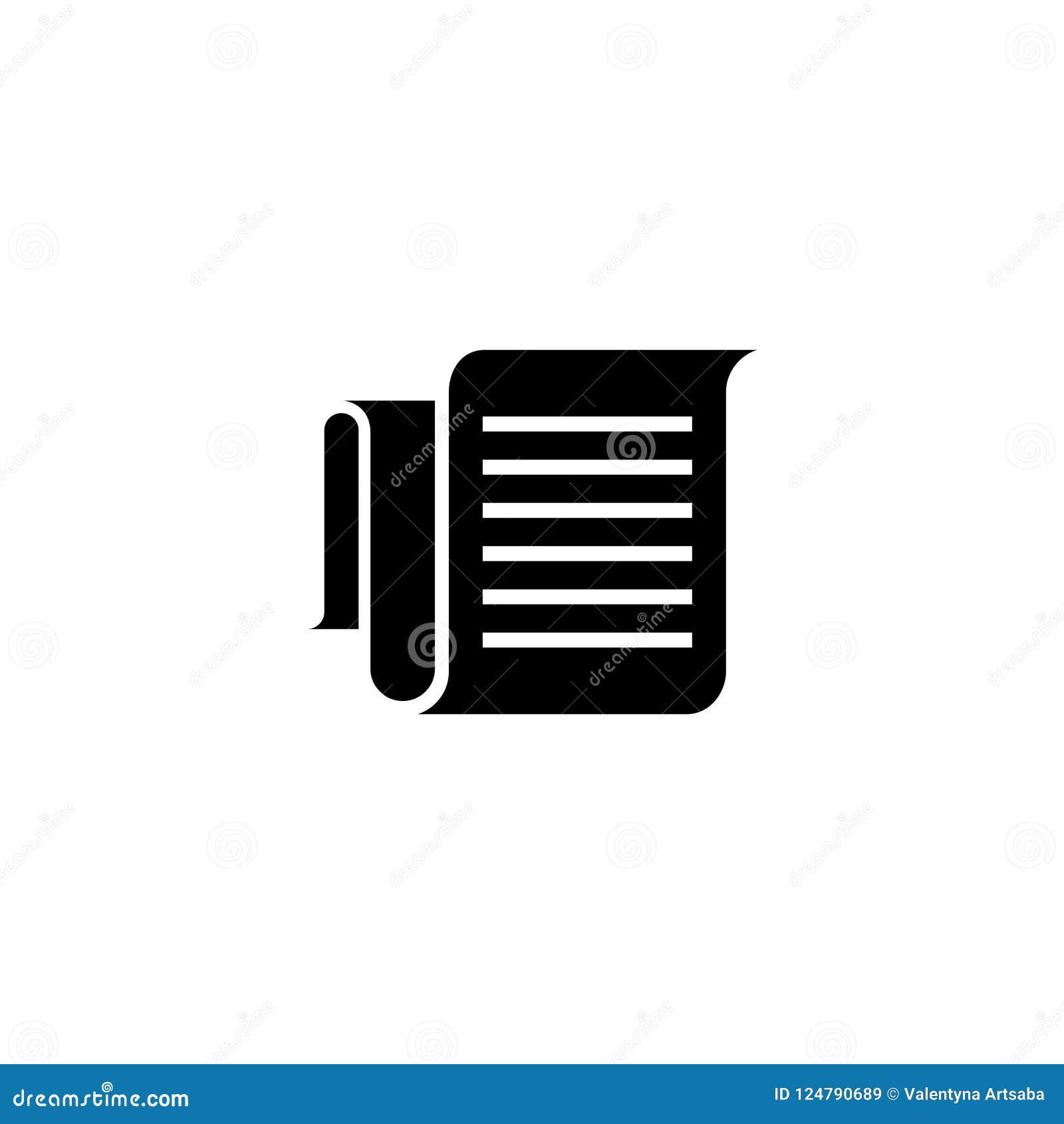 Big Document Roll with Text, Long Receipt Flat Vector Icon Stock Vector ...