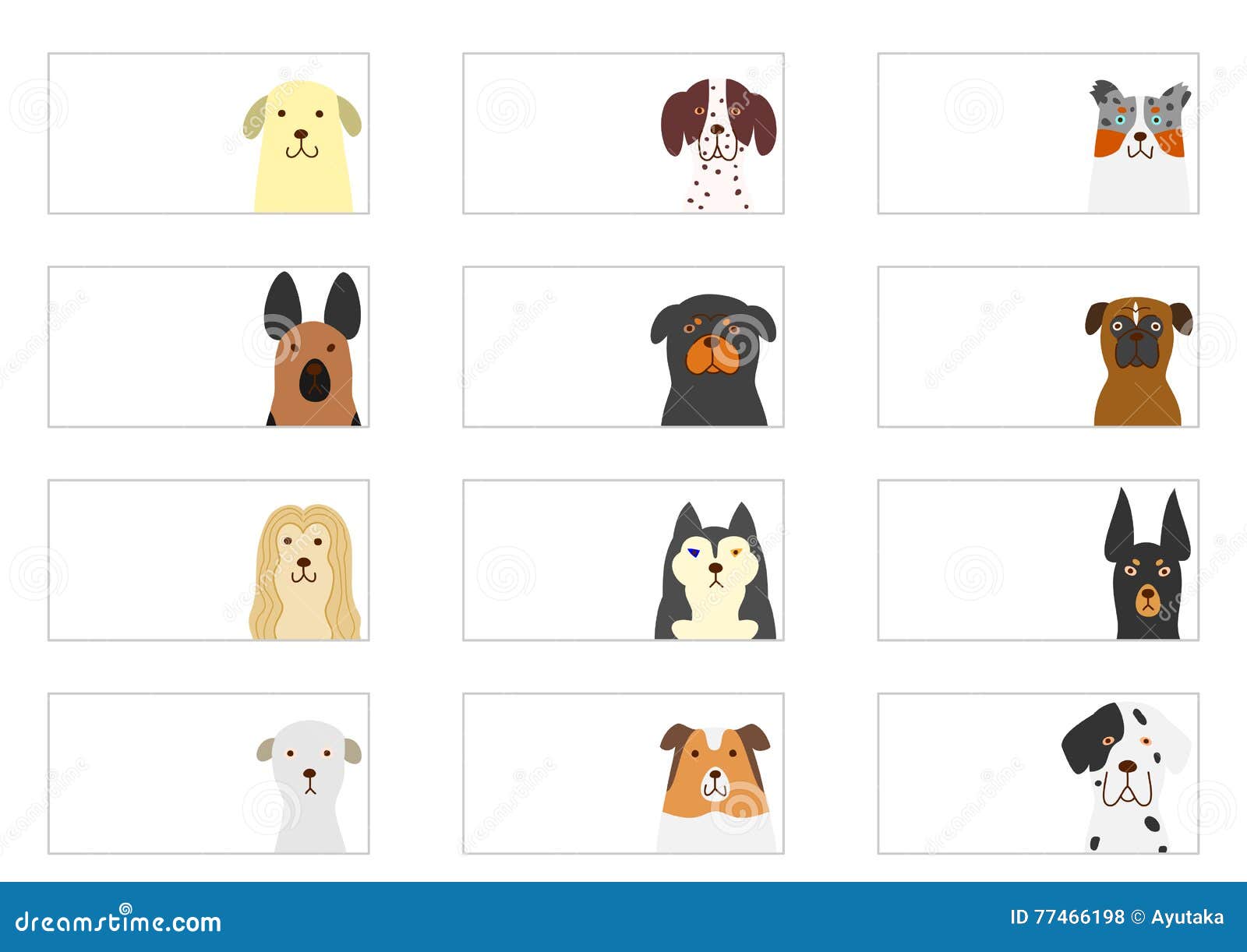 Big dogs banner set stock vector. Illustration of australian - 77466198