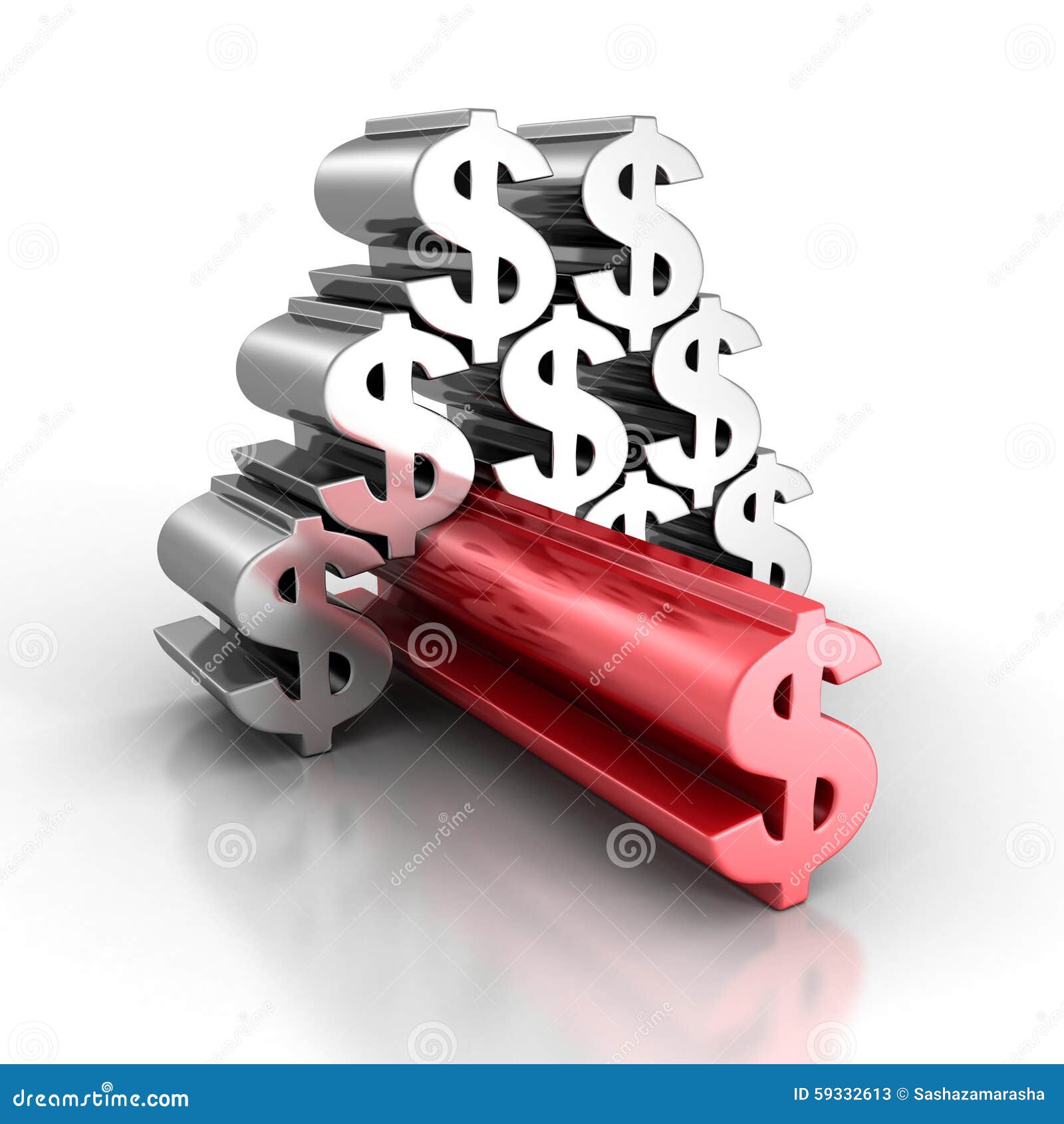 Big Dollar Currency Symbols with Red Forward Leader Stock Illustration ...