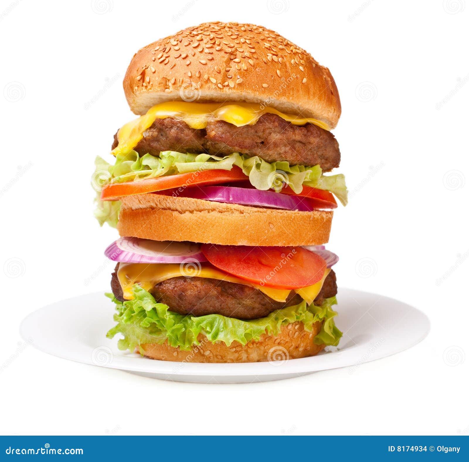 Big double cheeseburger stock photo. Image of cuisine - 8174934