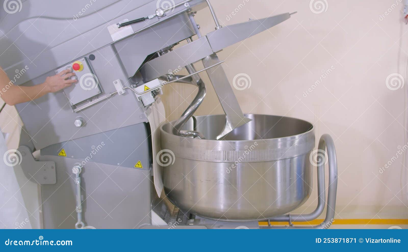 Big Dough Machine for Mixing, Cutting and Rolling Dough Stock Video ...